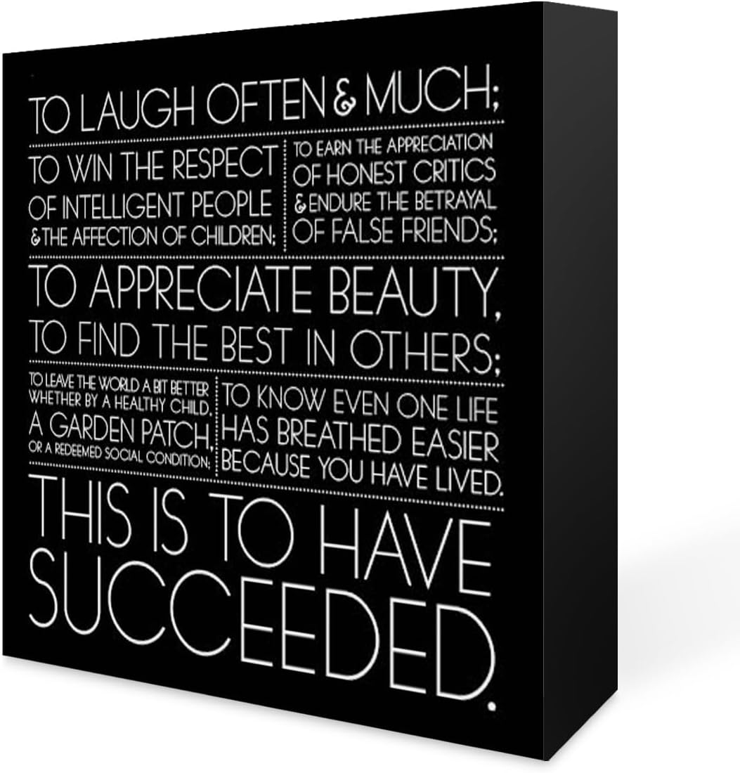 Zomyto 7x7 In Inspirational Ralph Waldo Emerson Quote Desk Wooden Sign ...