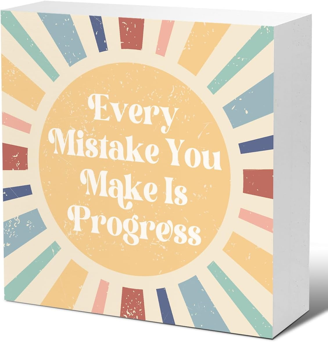 Zomyto 7x7 In Inspirational Wooden Box Sign,Every Mistake You Make is ...