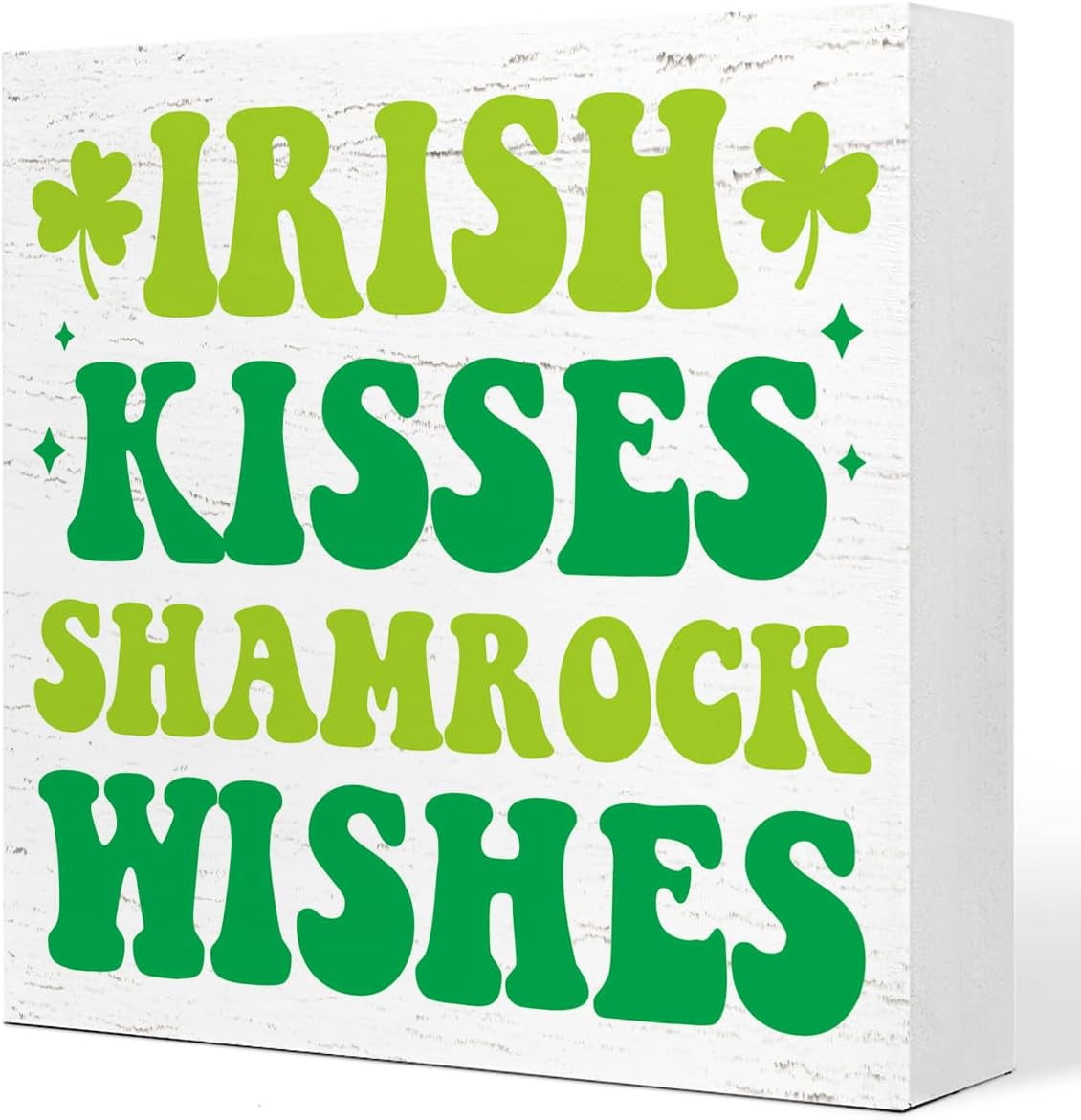 Zomyto 7x7 In Irish Kisses Shamrock Wishes Wood Block Plaque Box Sign ...
