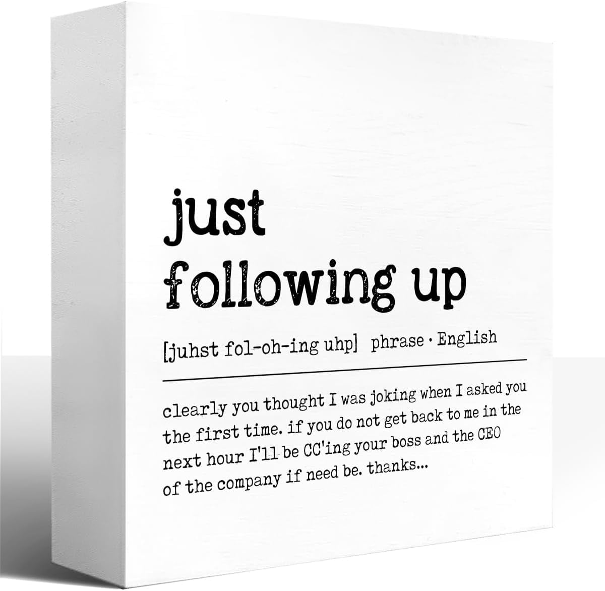 Zomyto 7x7 In Just Following Up Definition Wooden Box Sign,Just ...