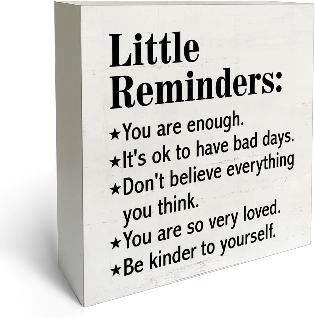 Zomyto 7x7 In Little Reminders Wooden Box Sign Desk Decor Mental Health ...