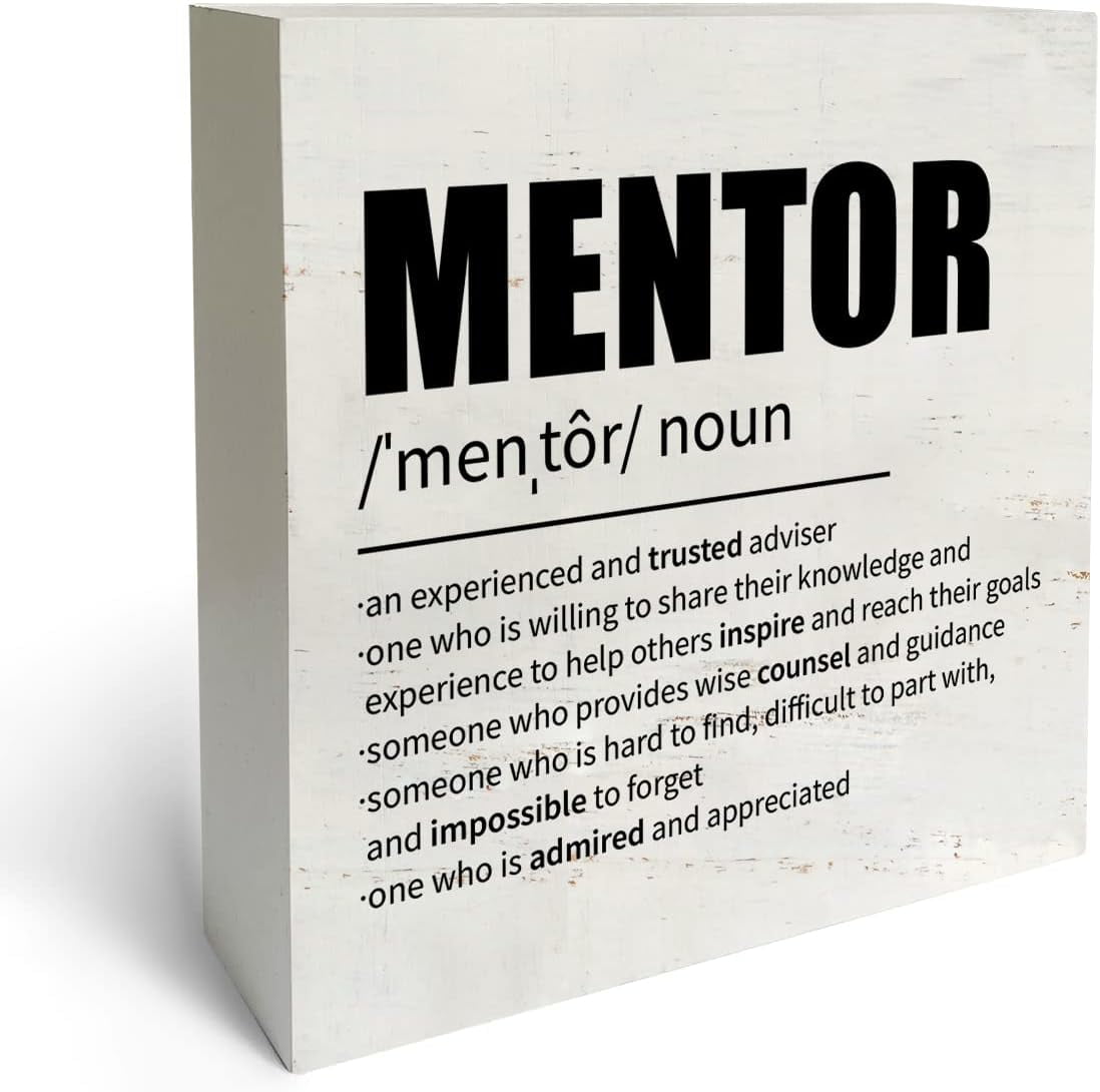 Zomyto 7x7 In Mentor Definition Wooden Box Sign Desk Decor Thank You ...