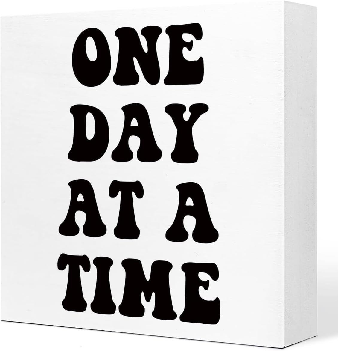 Zomyto 7x7 In One Day at a Time Wooden Box Sign,Inspirational Quotes ...