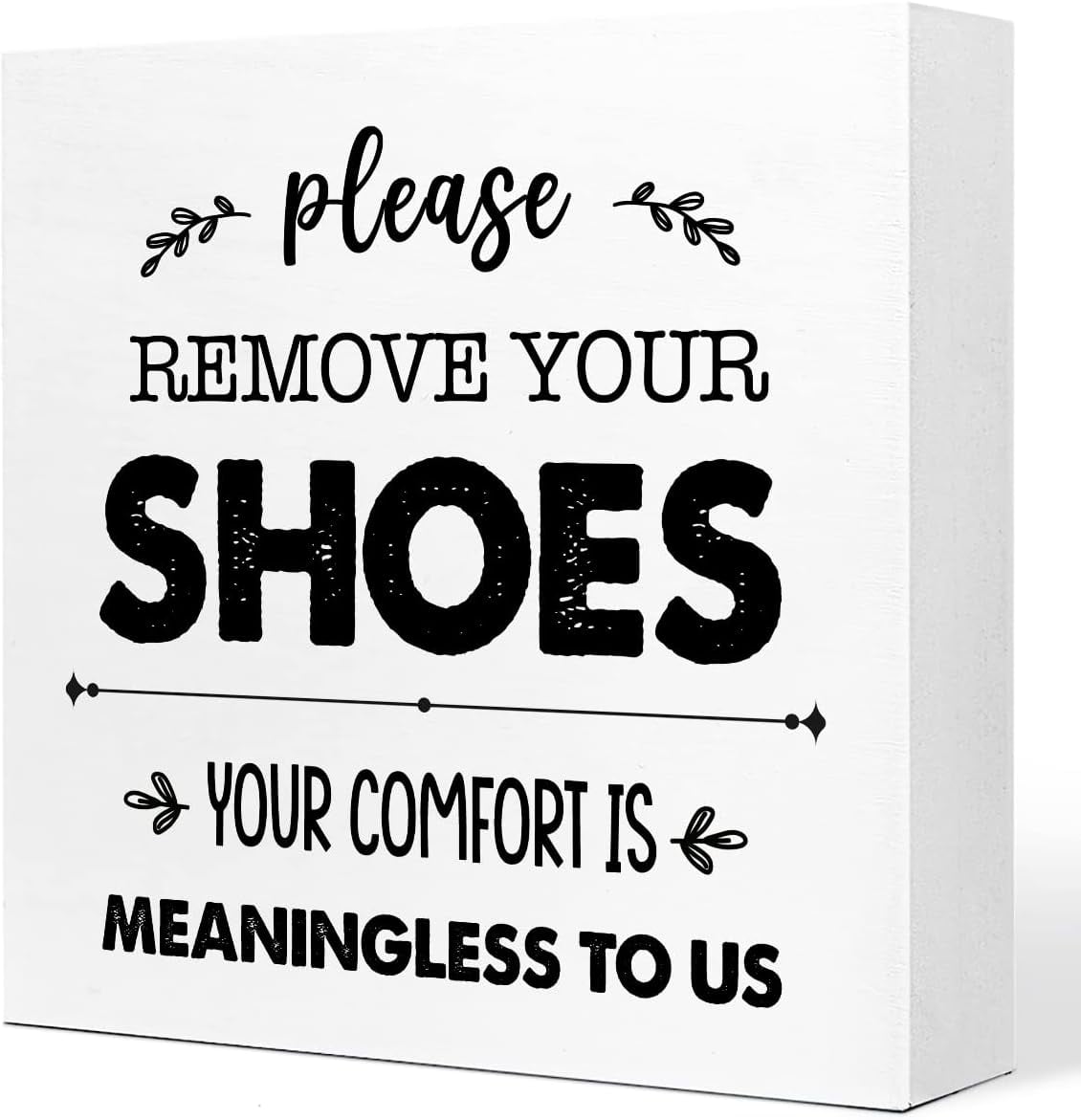 Zomyto 7x7 In Please Remove Your Shoes Wooden Box Sign Funny Rustic ...
