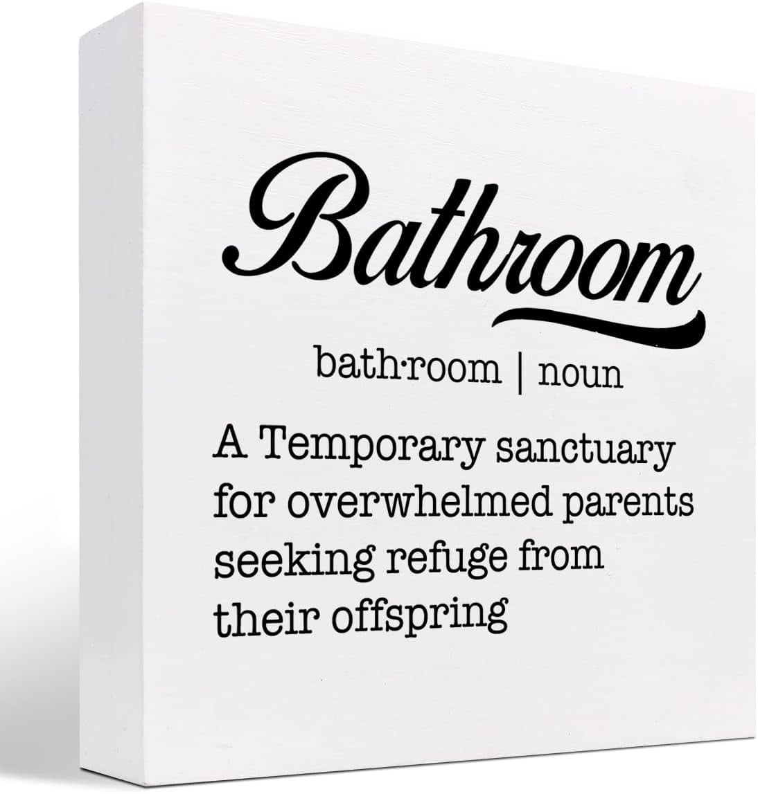 Zomyto 7x7 Inch Bathroom Definition Wooden Box Sign Decor Desk Sign ...
