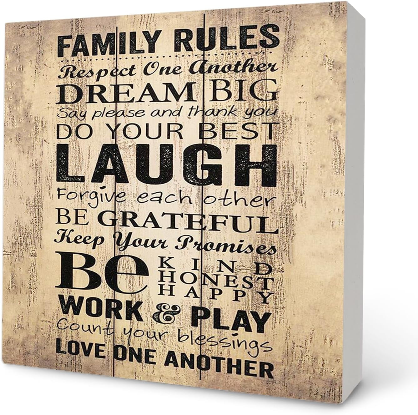 Zomyto 7x7 Inch Family Sign,Family Signs for Home Decor，Rustic Family ...