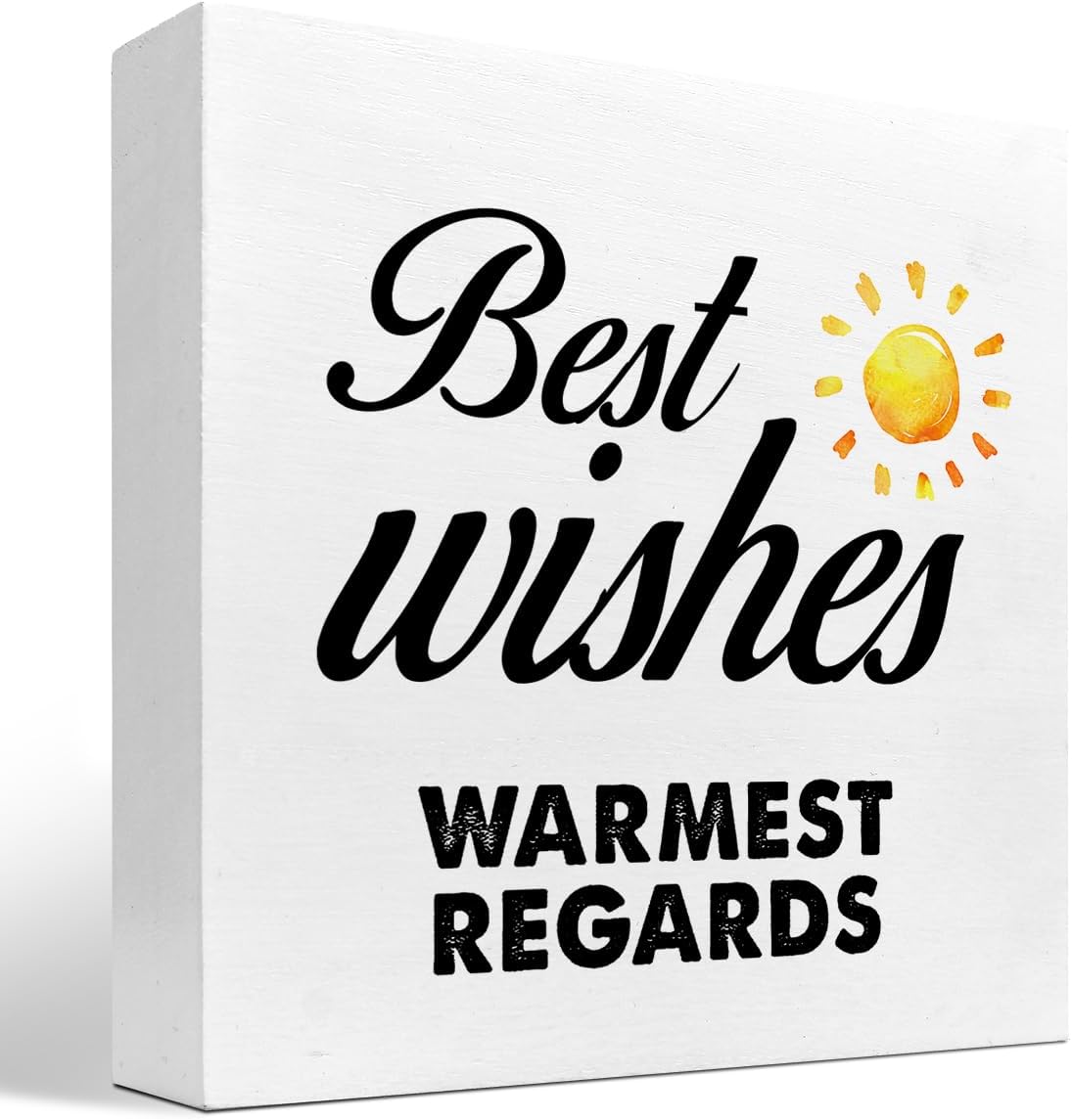 Zomyto 7x7 Inch Farewell Gifts,Best Wishes Warmest Regards Wood Block ...