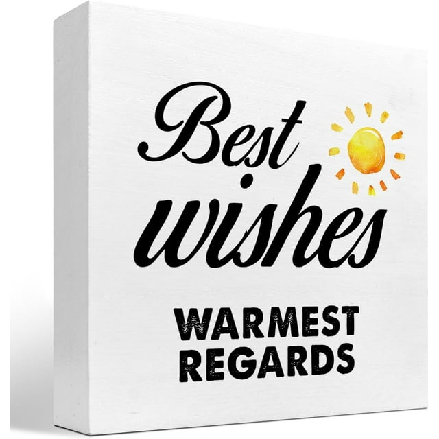 Zomyto 7x7 Inch Farewell Gifts,Best Wishes Warmest Regards Wood Block ...