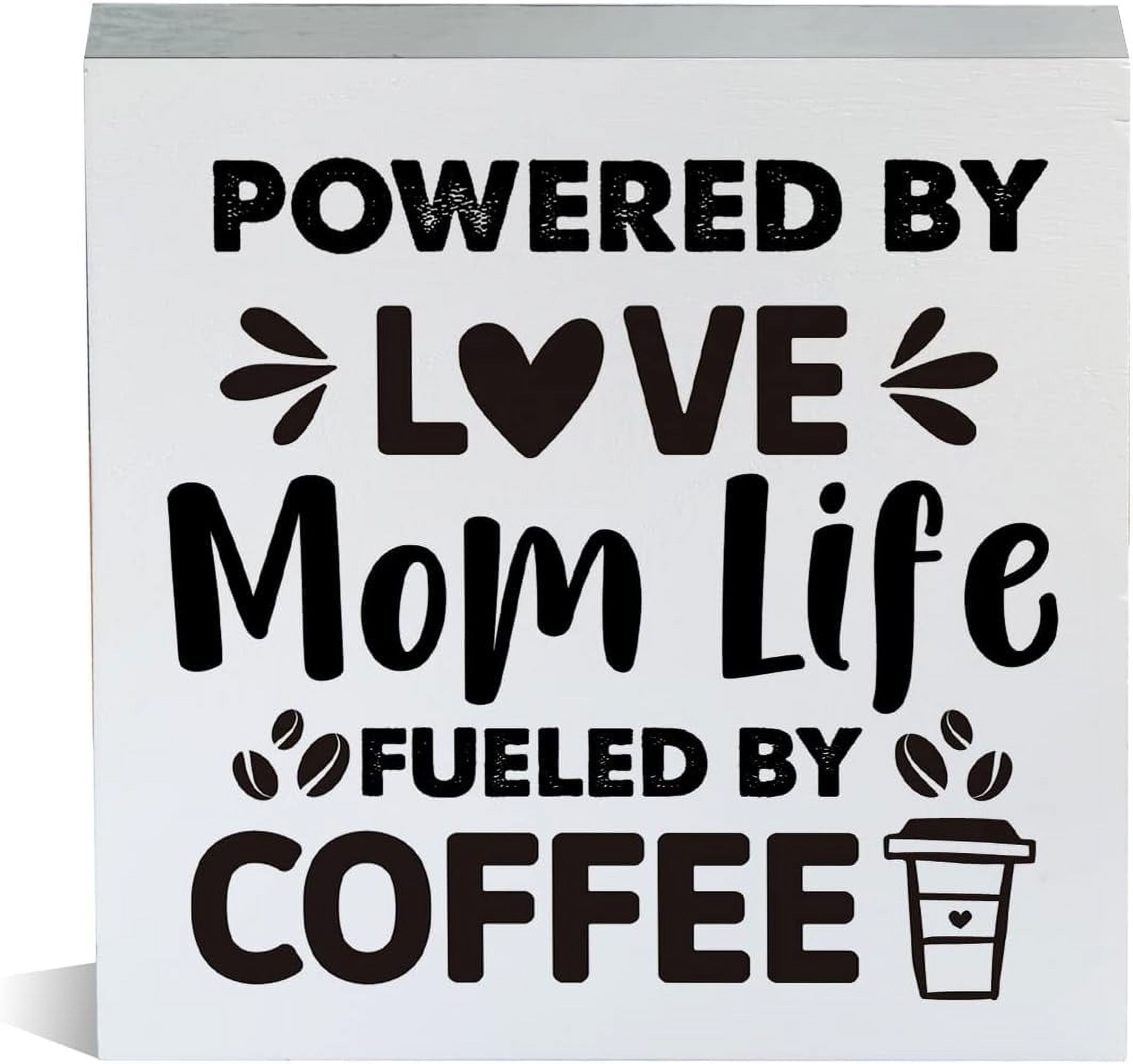 Zomyto 7x7 Inch Farmhouse Coffee Mom Wooden Box Sign Rustic Style Humor ...