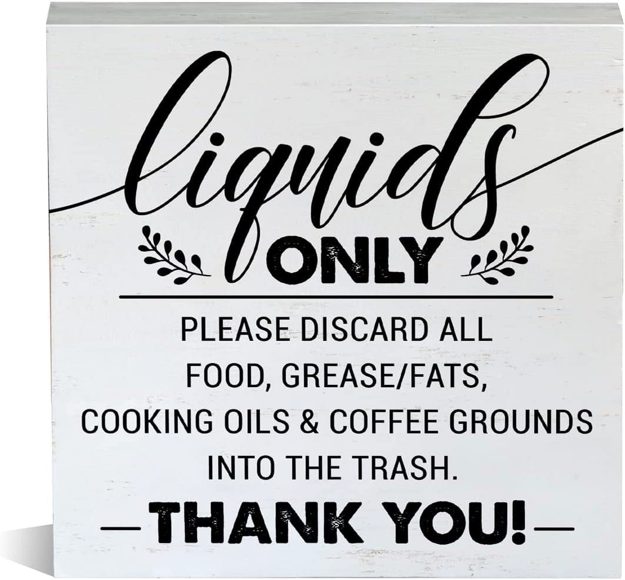 Zomyto 7x7 Inch Farmhouse Liquids Only Kitchen Wooden Box Sign Wood ...