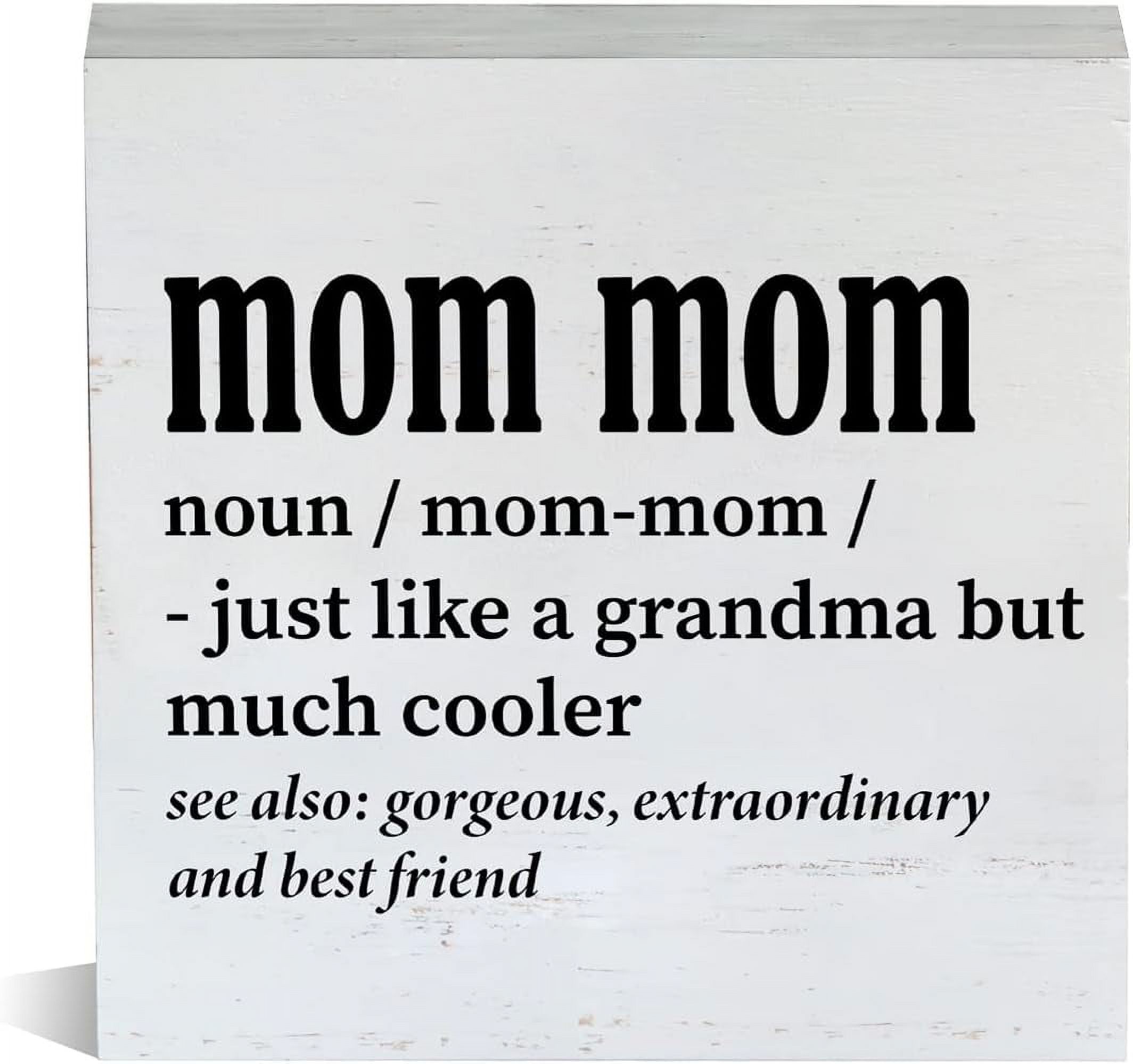 Zomyto 7x7 Inch Farmhouse Mom Mom Definition Wooden Box Sign Rustic ...