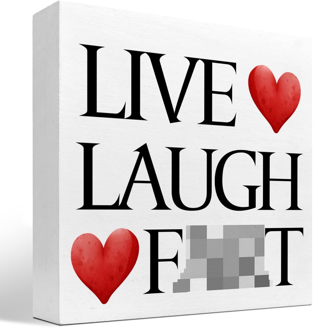 Zomyto 7x7 Inch Live Laugh Fart Wooden Box Sign,Funny Bathroom Sign ...