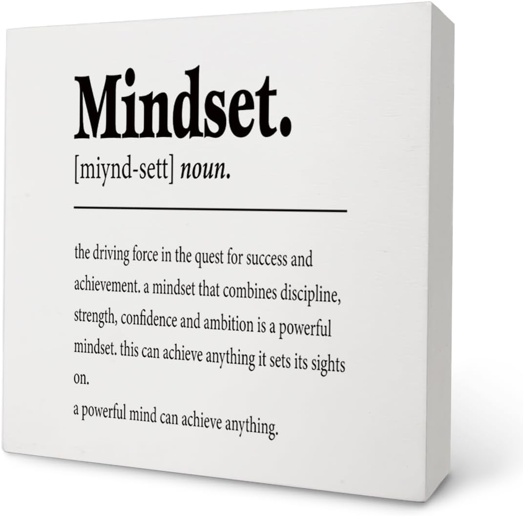 Zomyto 7x7 Inch Mindset Inspirational Wooden Signs - Inspirational ...