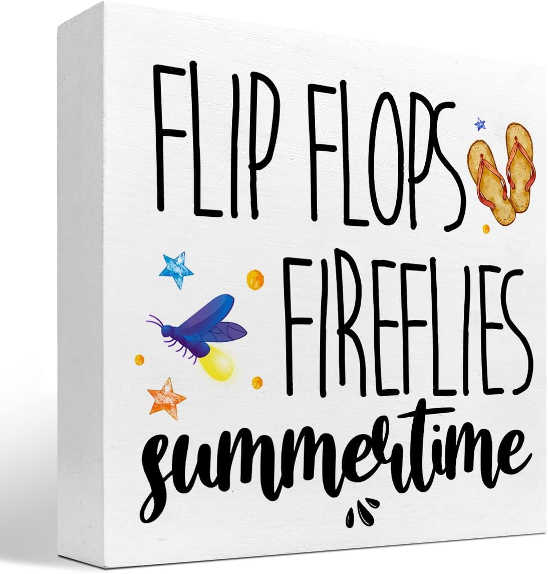 Zomyto 7x7 Inch Summer Desk Decor,Flip Flops Fireflies Summertime Beach ...