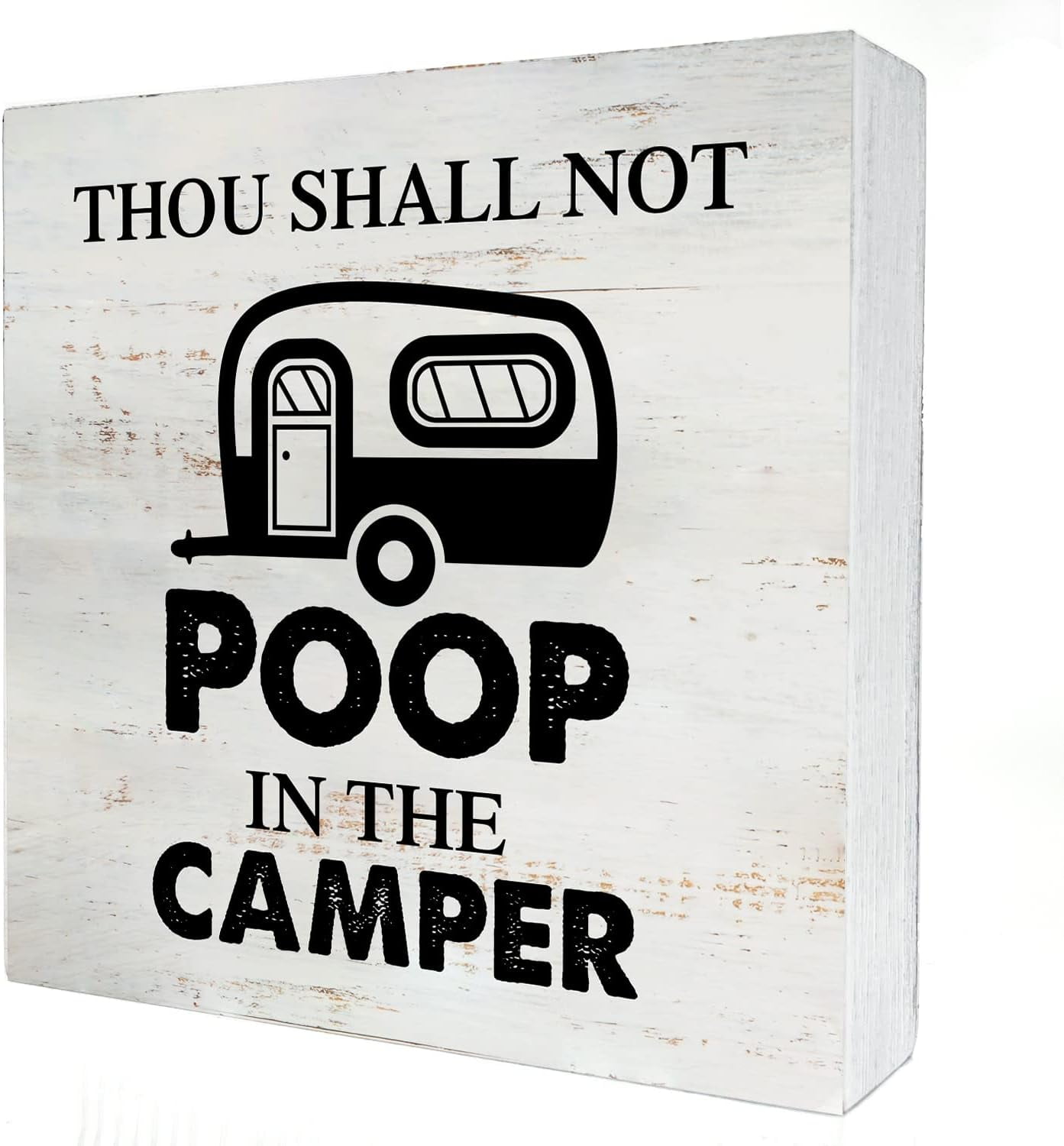 Zomyto 7x7 Inches Camping Wooden Box Sign with Saying Desk Decor RV ...