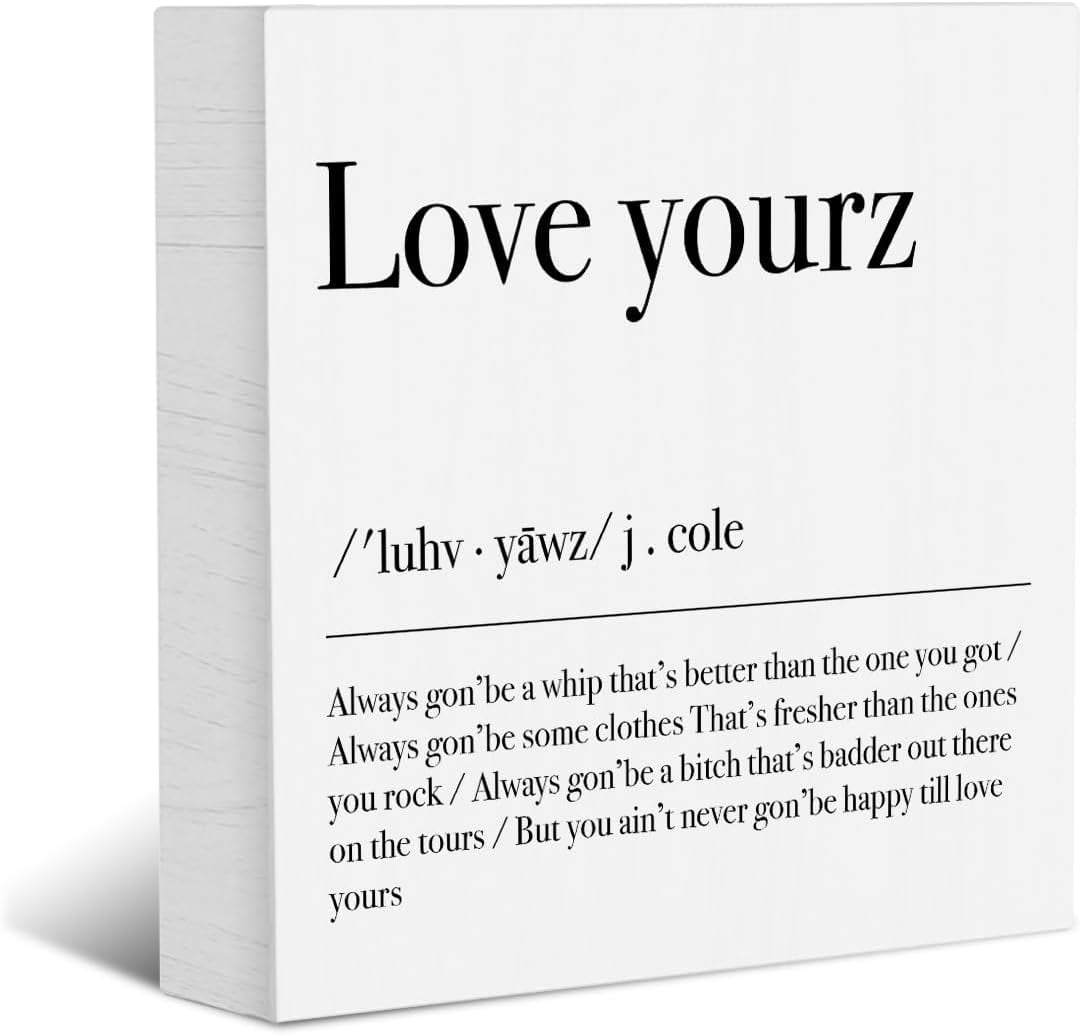 Zomyto 7x7 Inches Hip Hop Decorative Wooden Box Sign Music Gifts Rustic ...