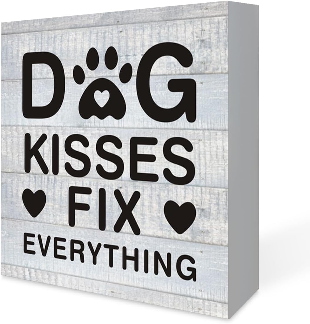 Zomyto 7x7 Inches Home Decor Funny Dog Mom Wooden Box Sign Plaque Dog ...