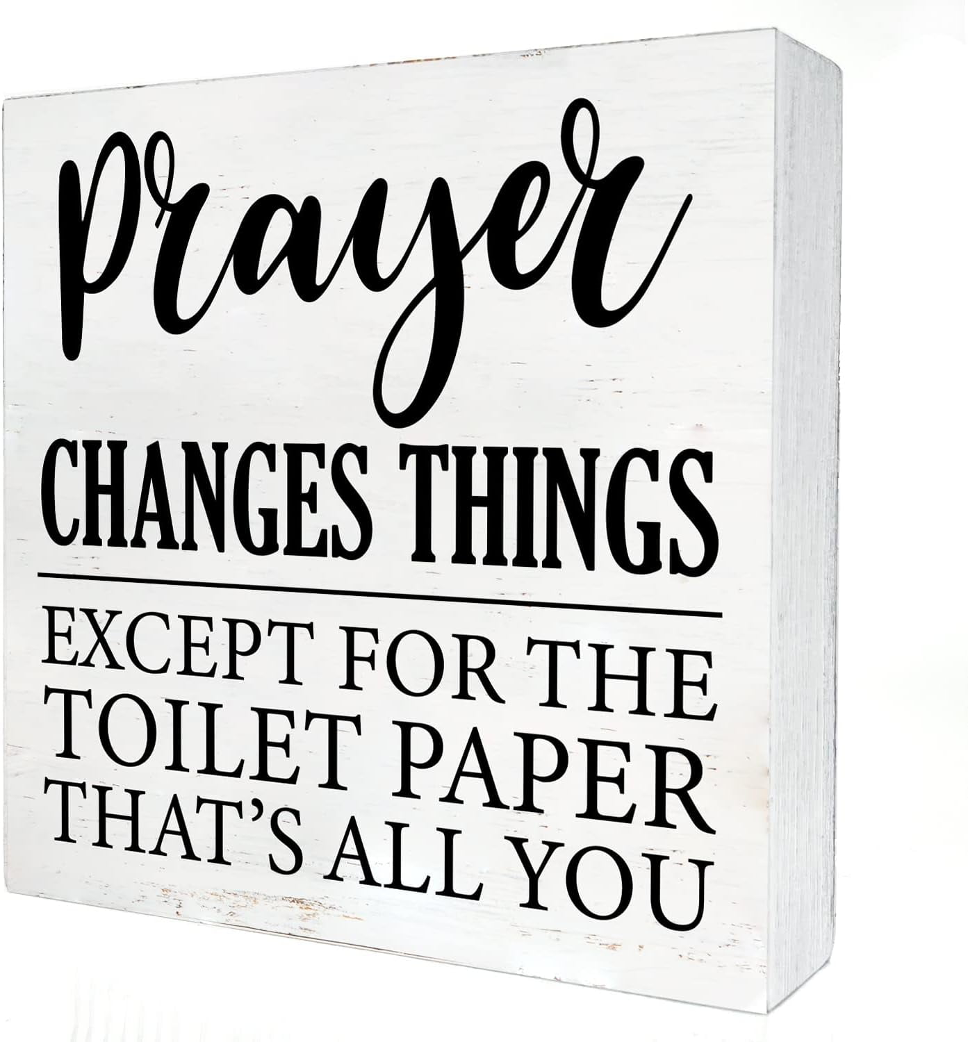 Zomyto 7x7 Inches Humorous Wooden Box Sign with Saying Desk Decor ...