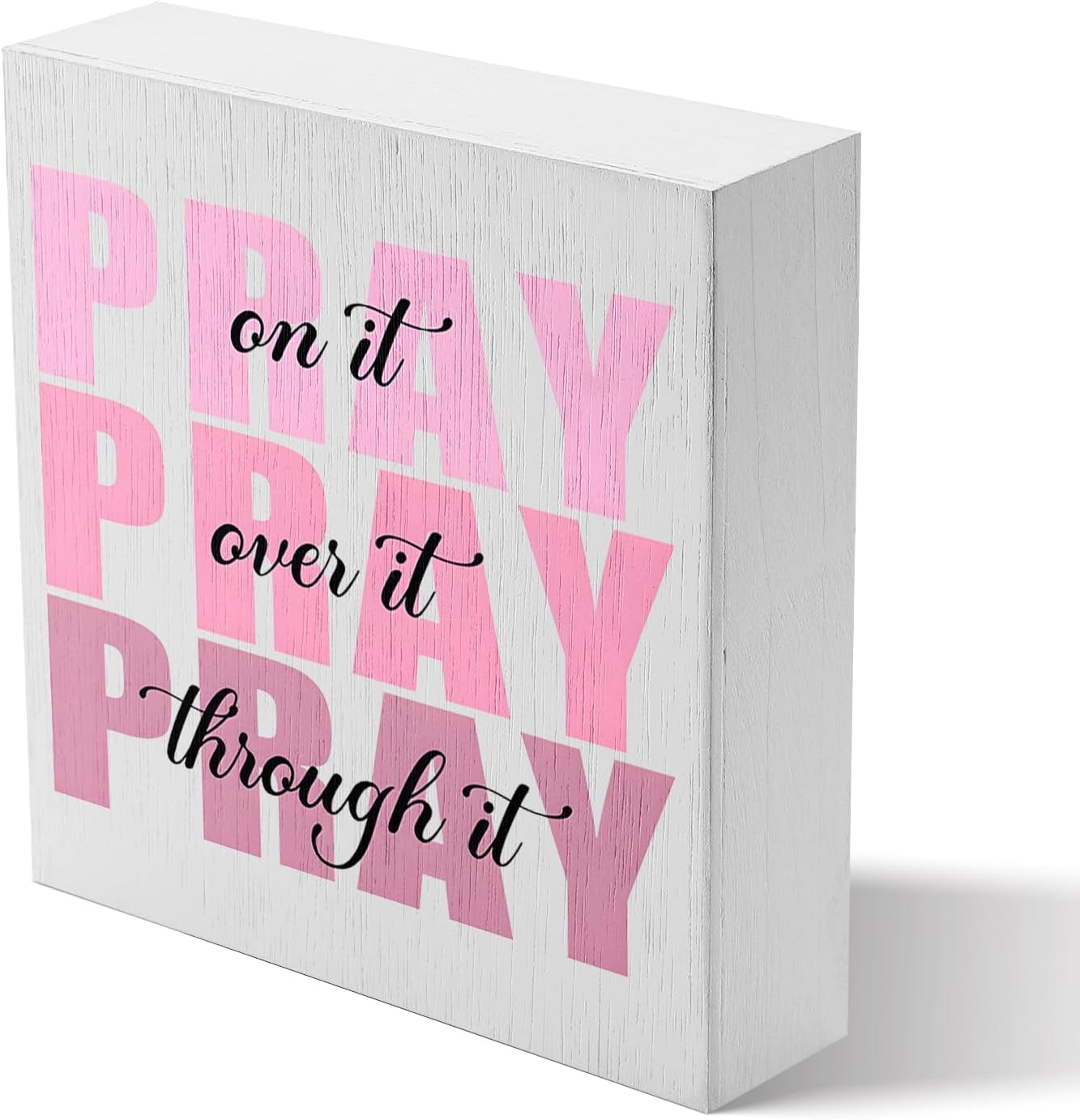 Zomyto 7x7 Inches Inspirational Decor Pray Over It Bible Verse Desk Art ...