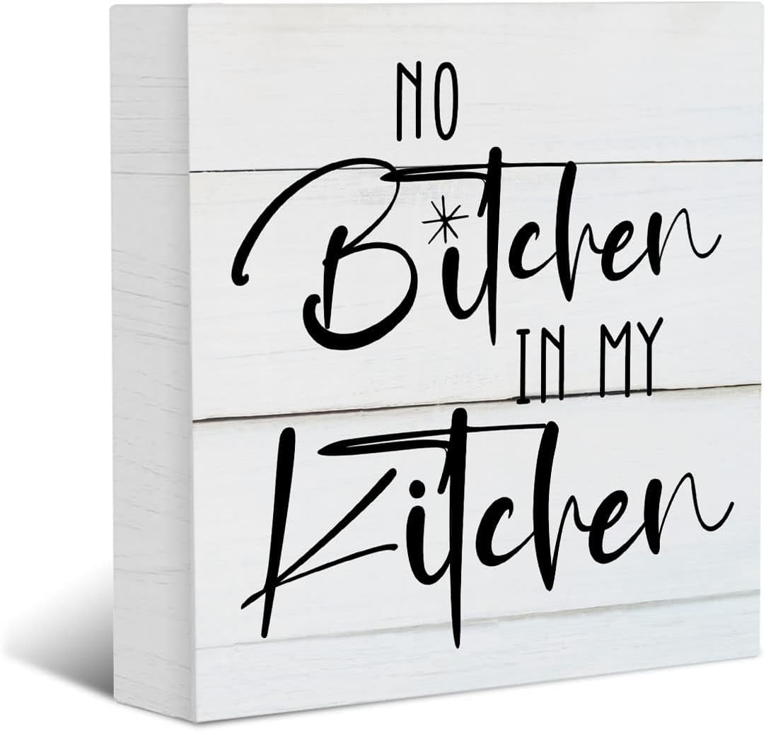 Zomyto 7x7 Inches Kitchen Decor,Rustic Wooden Box Sign,Farmhouse Home ...