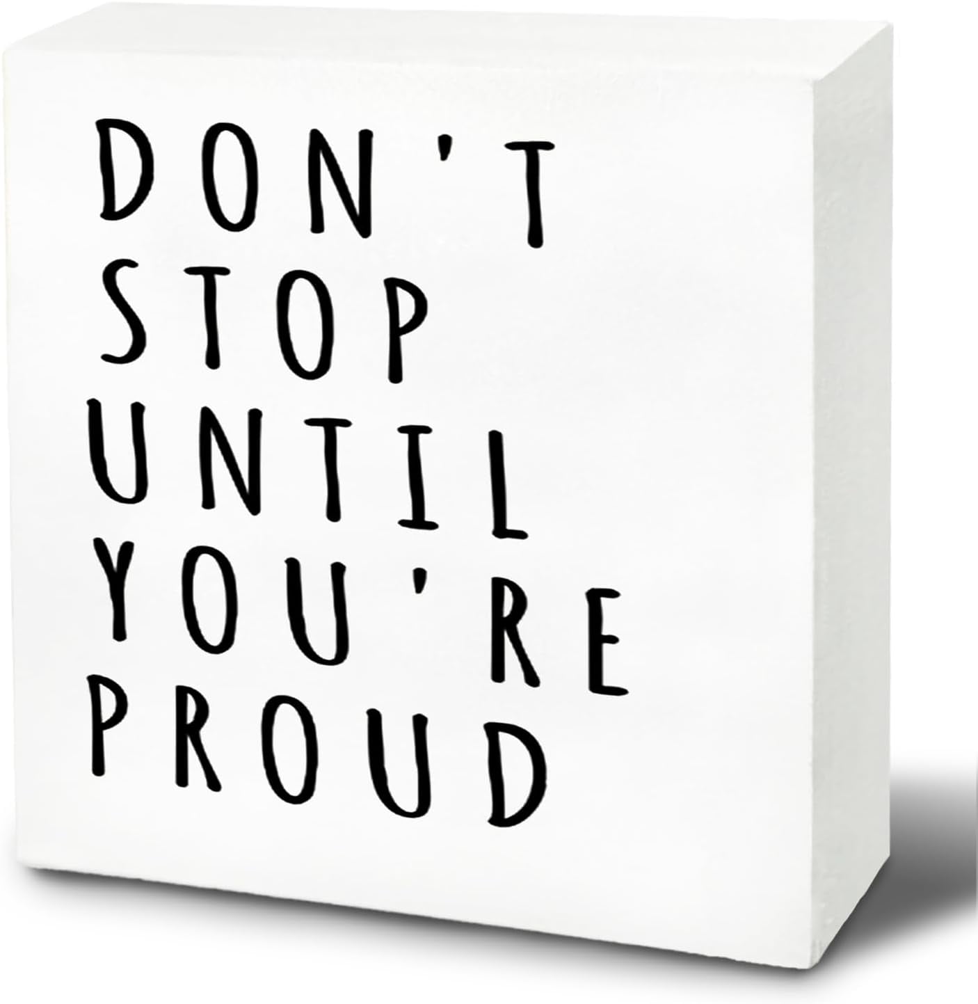 Zomyto 7x7 Inches Motivational Desk Decor - Don't Stop Until You're ...