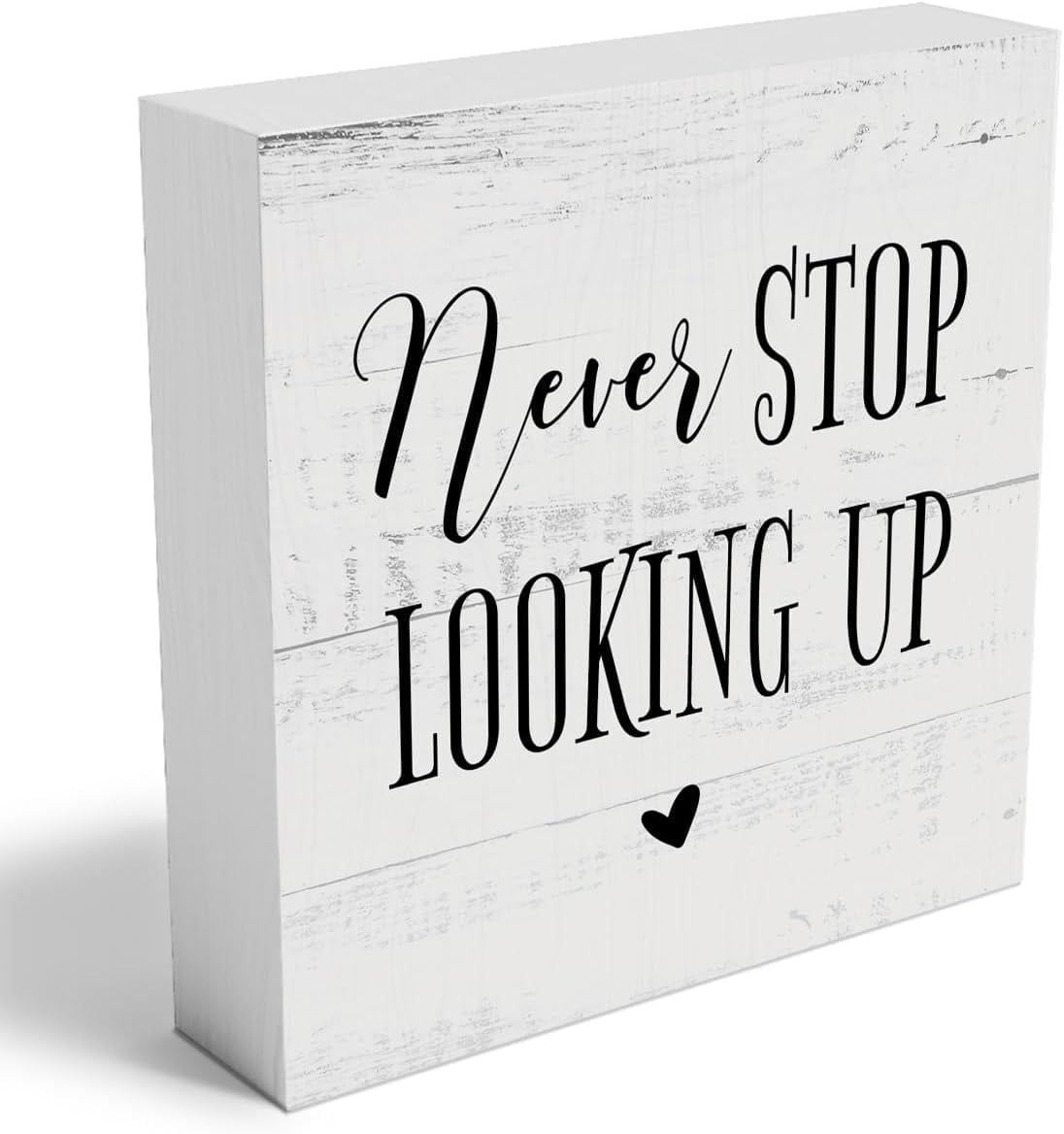Zomyto 7x7 Inches Motivational Gifts Farmhouse Wood Block Wooden Box ...