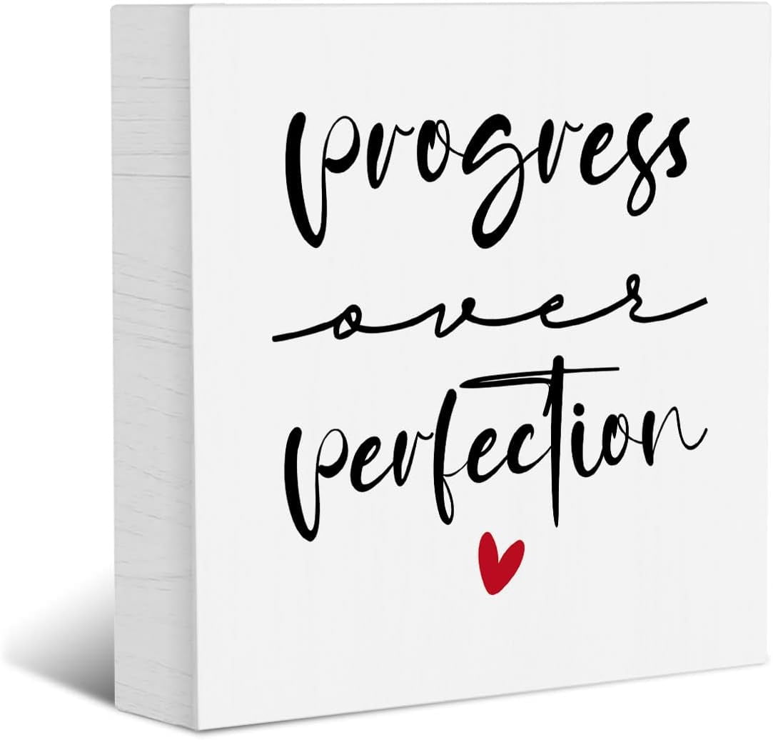 Zomyto 7x7 Inches Motivational Quote Rustic Wooden Box Sign, Decor ...