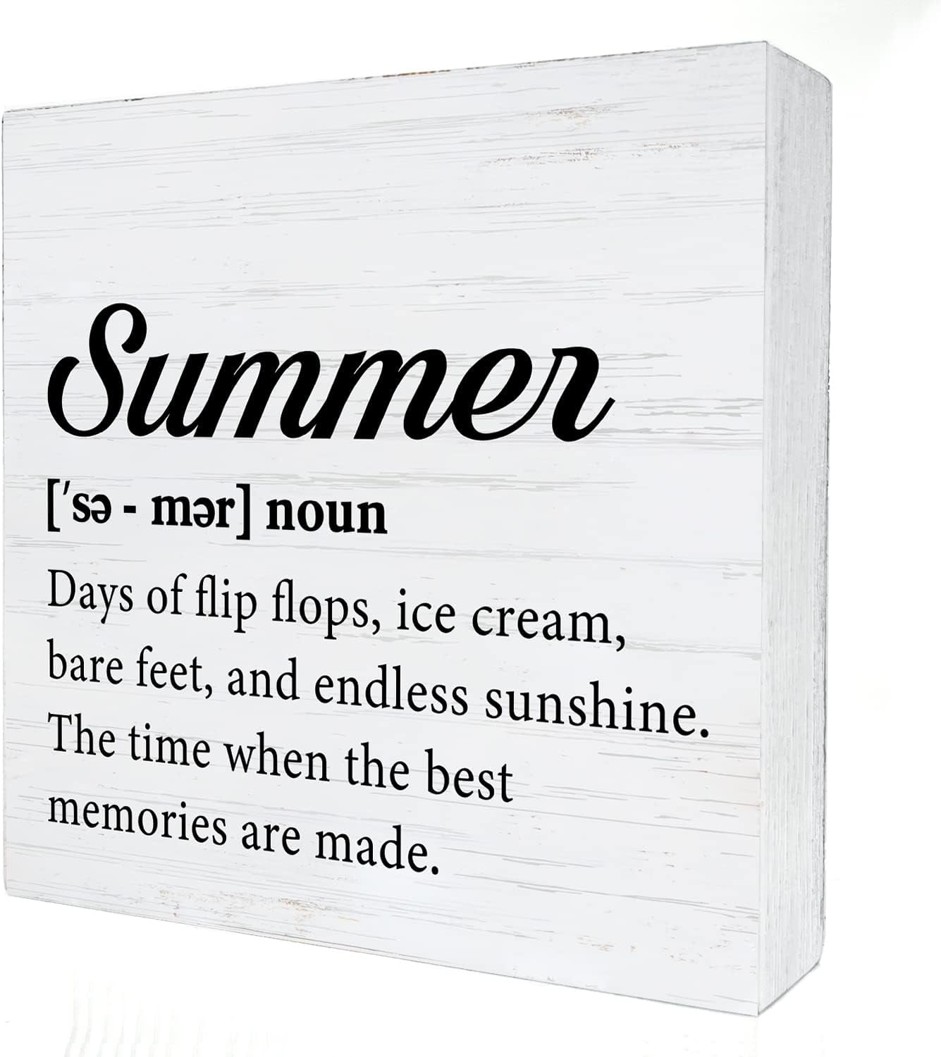 Zomyto 7x7 Inches Summer Definition Wood Box Sign Decor Rustic Summer ...