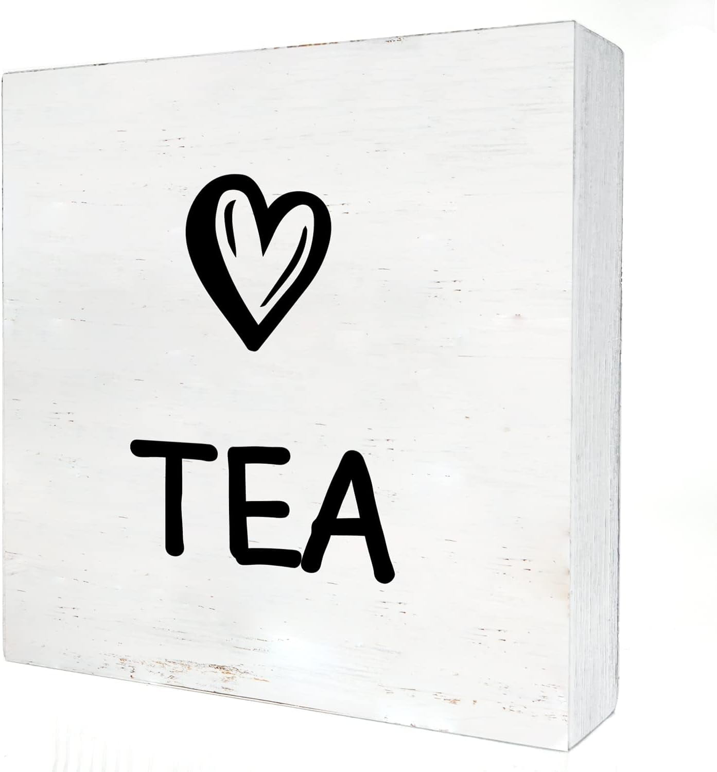 Zomyto 7x7 Inches Tea Wooden Box Sign with Saying Desk Decor Farmhouse ...