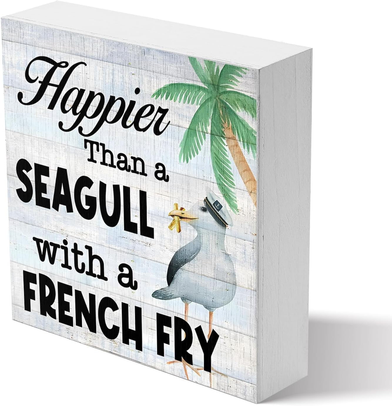 Zomyto 7x7 Inches Than a Seagull with a French Fry Wooden Box Signs ...