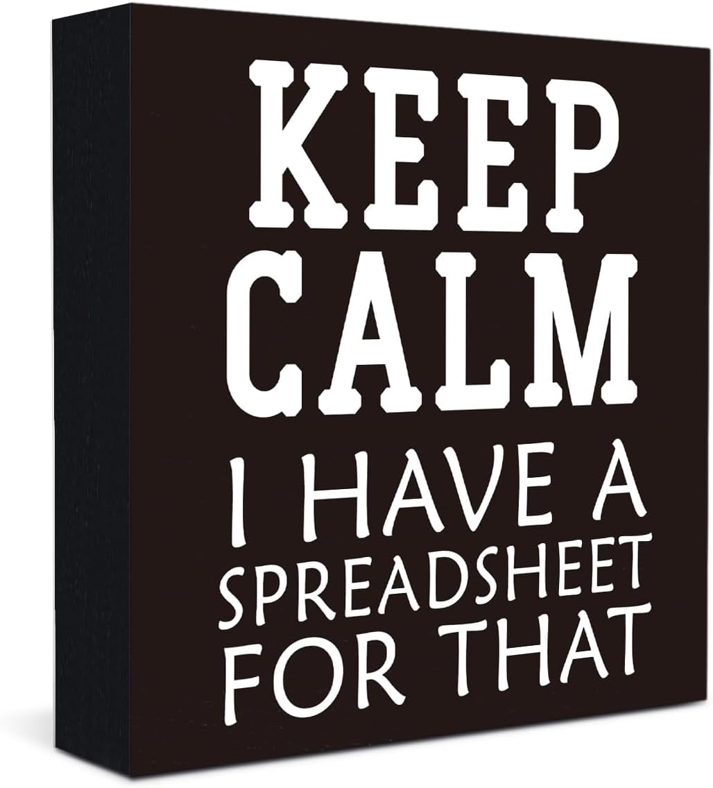 Zomyto 7x7 inches Funny Spreadsheet Gifts Office Desk Decor, Keep Clam ...