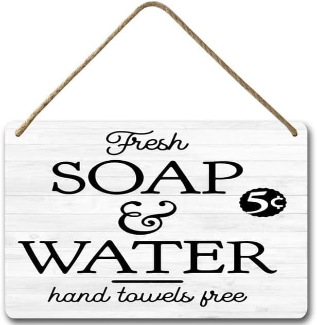 Zomyto 8x12 IN Fresh Soap And Water Bath Tub Bathroom Design Wall Sign ...