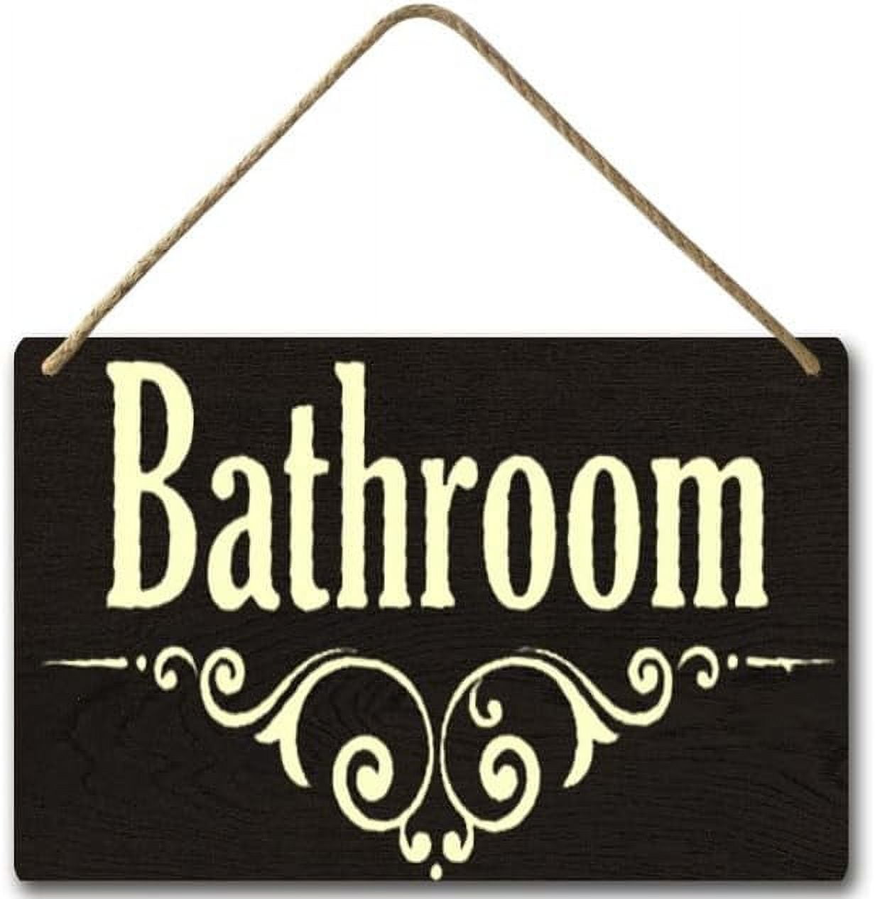 Zomyto 8x12 IN Bathroom Sign Wall Decor,Farmhouse Rustic Wood Bathroom ...
