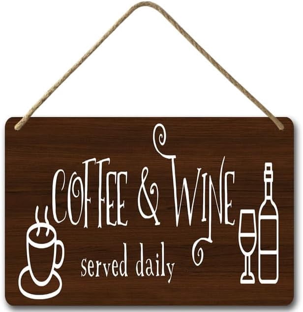Zomyto 8x12 IN Coffee and Wine Bar Signs,Home Wall Decor Sign Coffee ...