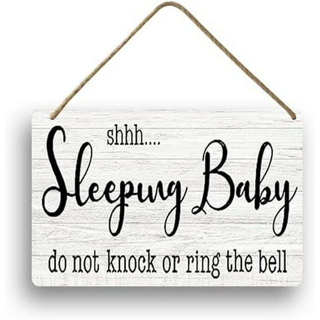 Zomyto 8x12 IN Shhh Baby Sleeping Door Sign,Dont Ring Doorbell Sign ...