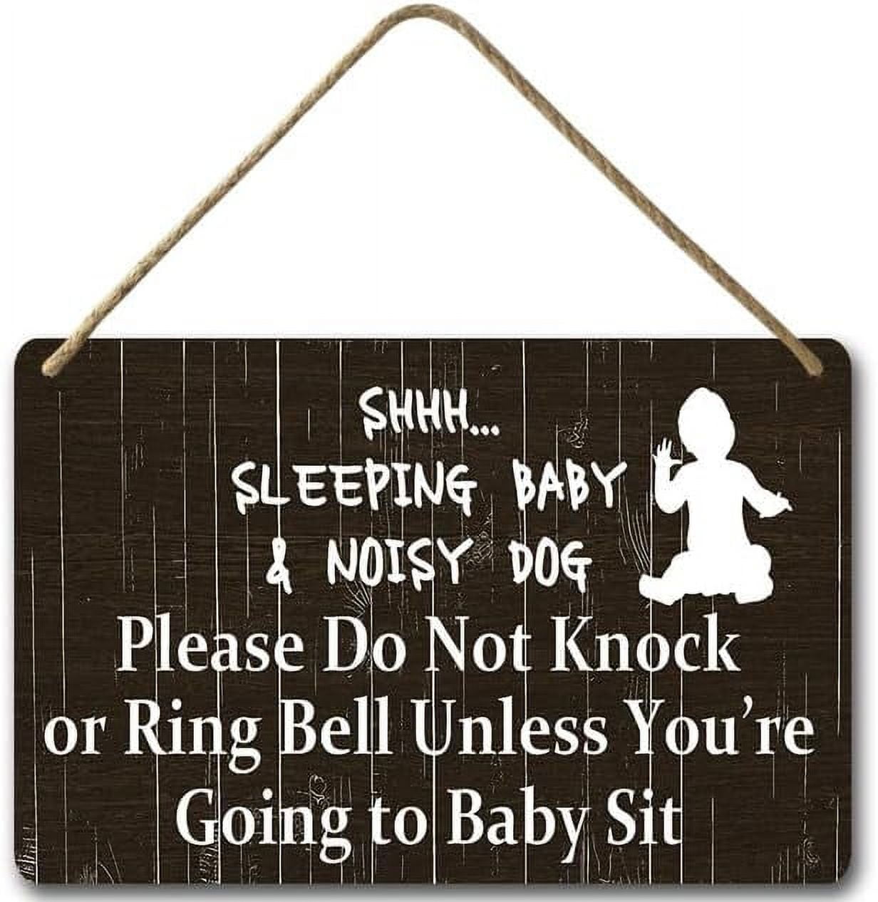 Zomyto 8x12 IN Shhh Sleeping Baby Sign,Funny Do Not Ring Doorbell Sign ...