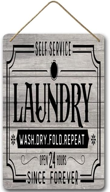 Zomyto 8x12IN Family Laundry Room Wall Sign Wash Dry Fold Repeat Wall ...