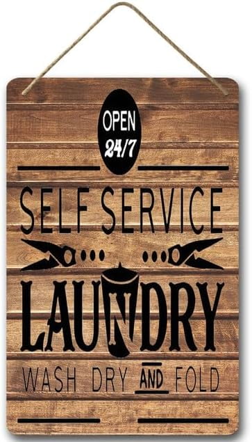 Zomyto 8x12IN Family Laundry Room Wall Sign Wash Dry Fold Repeat Wall ...