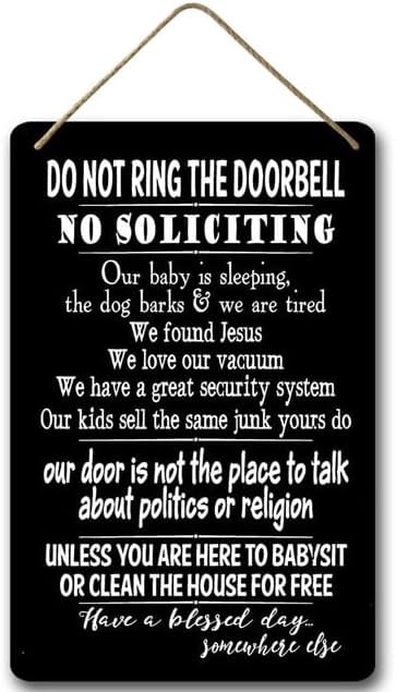 Zomyto 8x12IN No Soliciting Front Door Sign,Rustic Wood Farmhouse Porch ...