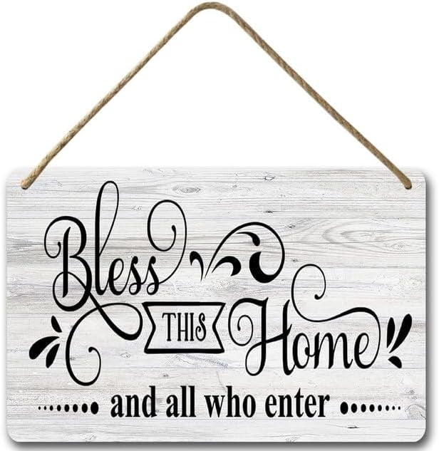 Zomyto 8x12IN Vintage Bless This Home and All Who Enter Wall Sign ...