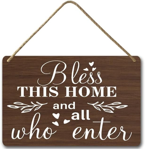 Zomyto 8x12IN Vintage Bless This Home and All Who Enter Wall Sign ...