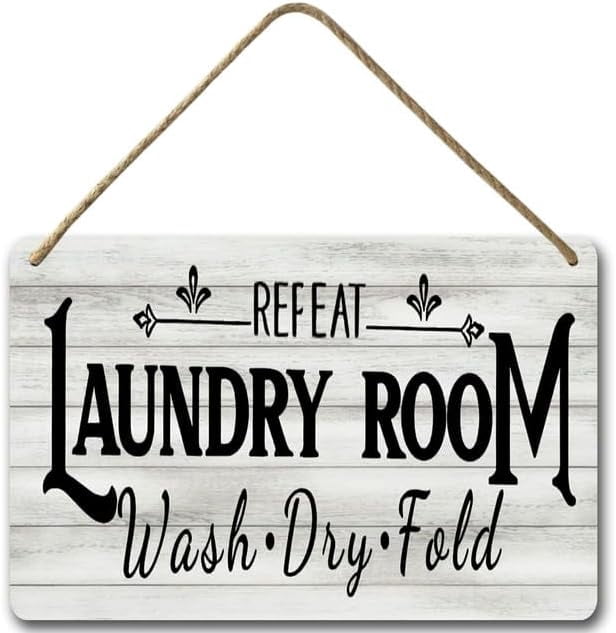 Zomyto 8x12IN Vintage Funny Laundry Room Wall Decor Wall Art with ...