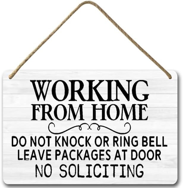 Zomyto 8x12IN Working from Home Sign Do Not Knock Disturb Door Hanger ...