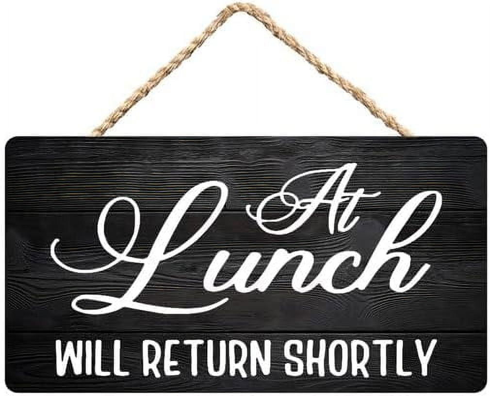Zomyto At Lunch Sign,Will Return Shortly Rustic Wooden Hanging Sign ...