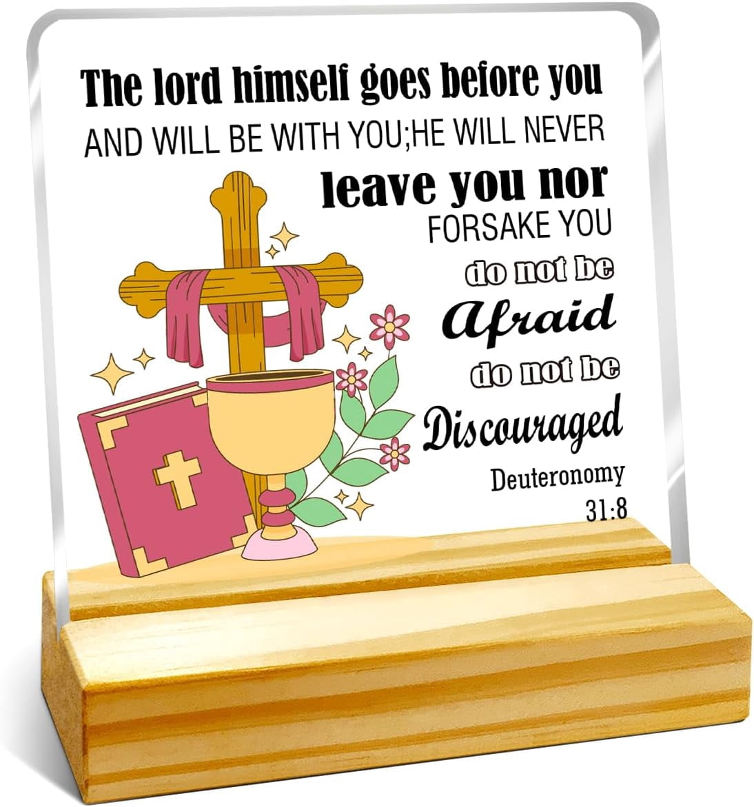 Zomyto Christian Gifts, He Will Never Leave You Quote Acrylic Plaque ...