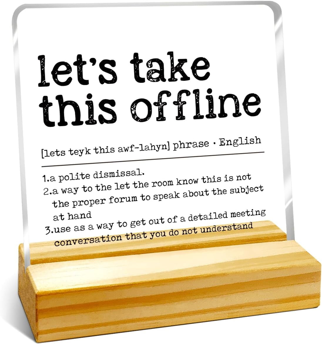 Zomyto Funny Office Acrylic Sign,Humorous Office Desk Decor,Sarcastic ...