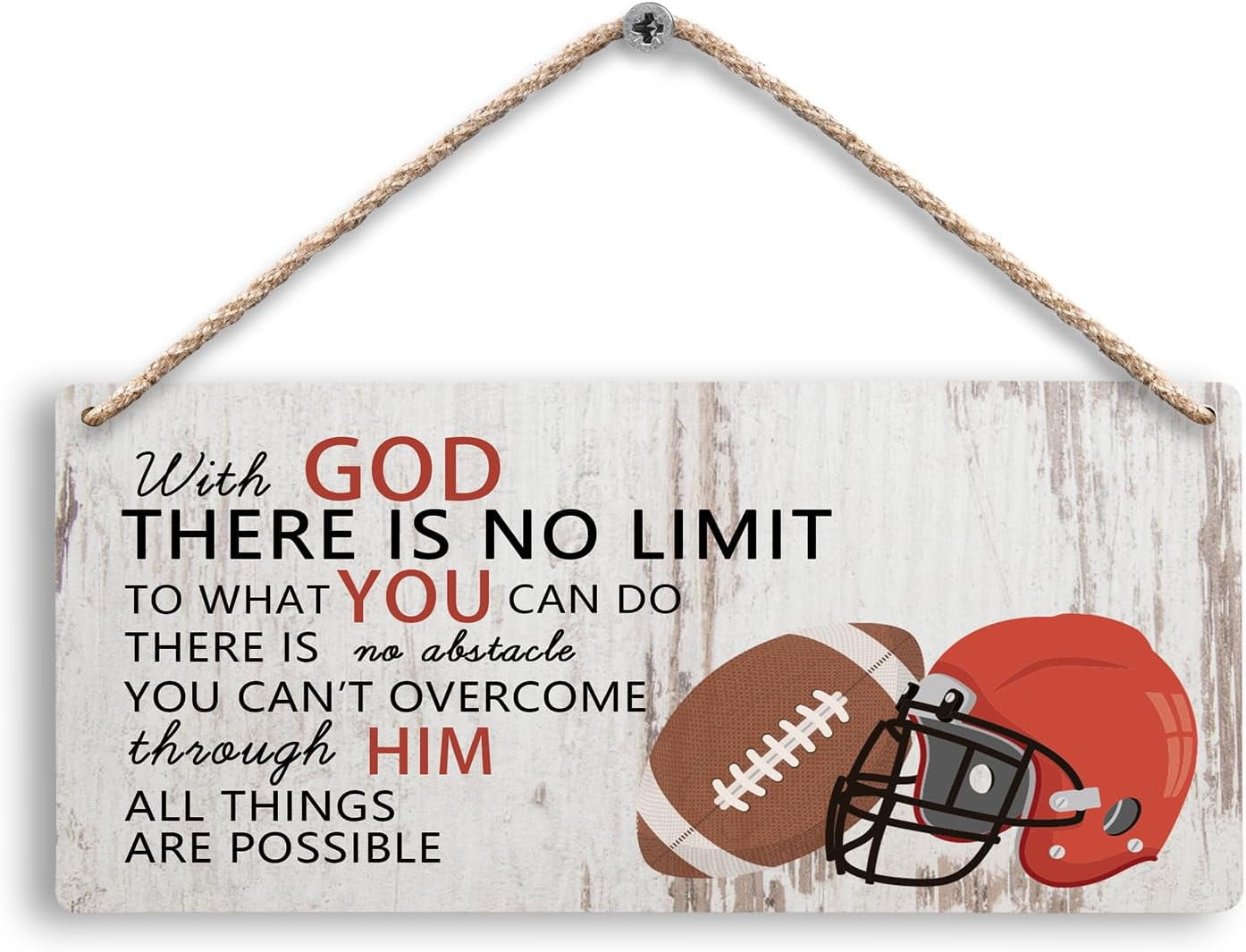 Zomyto Inspirational Football Boys Room Hanging Wooden Signs 12x6 ...