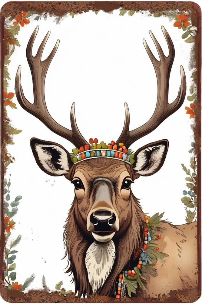 Zomyto Moose Creative Tin Sign 12x8 Inch Aluminum Sign Moose Decor ...