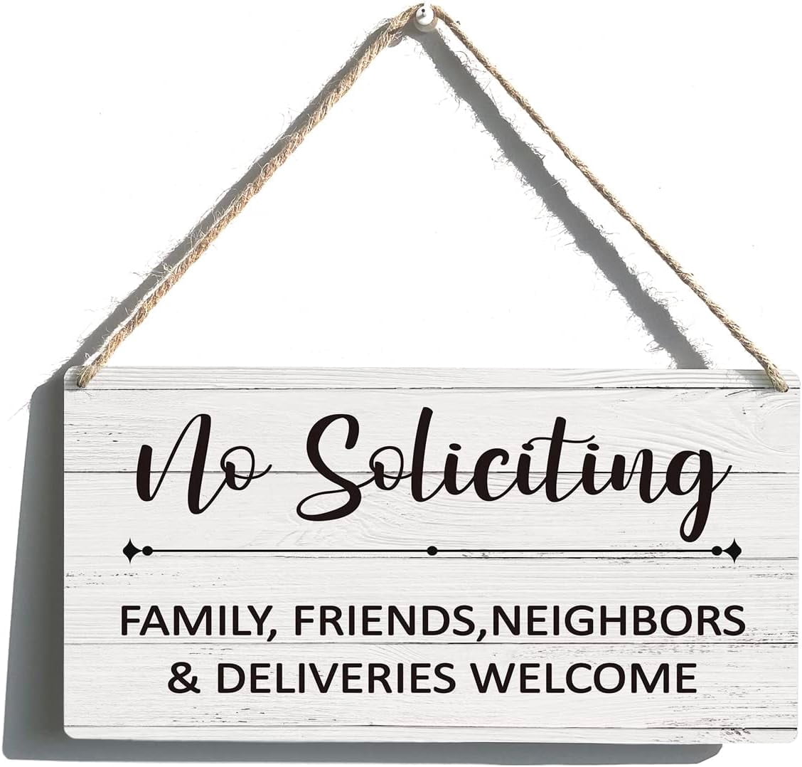 Zomyto No Soliciting Family Friends Neighbors & Deliveries Welcome Sign ...