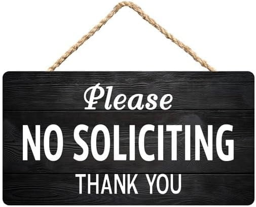 Zomyto No Soliciting Sign,Rustic Wooden Hanging Sign 12X6 In Door ...
